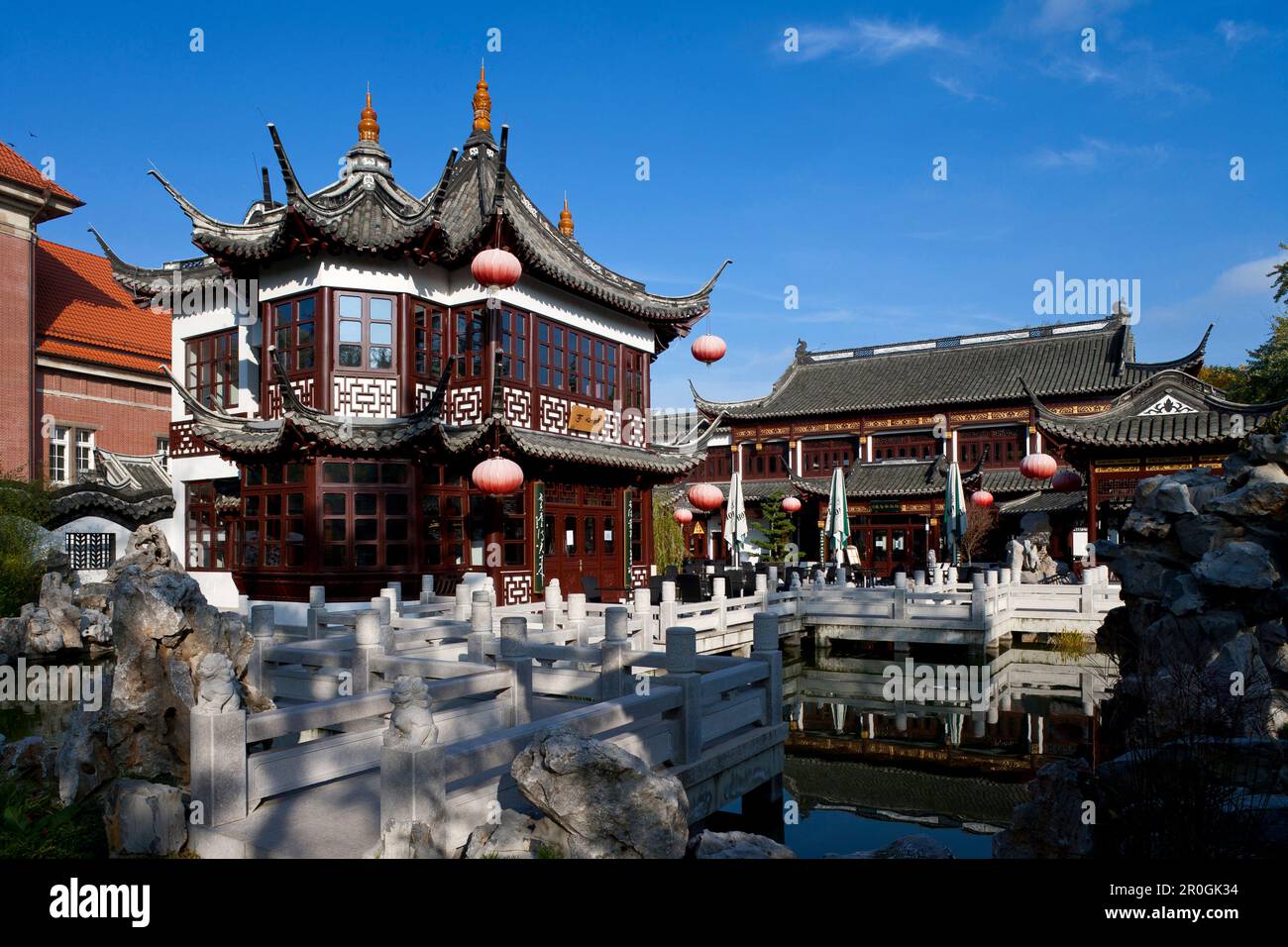Chinese teahouse Yu Garden, Hanseatic City of Hamburg, Germany, Europe ...