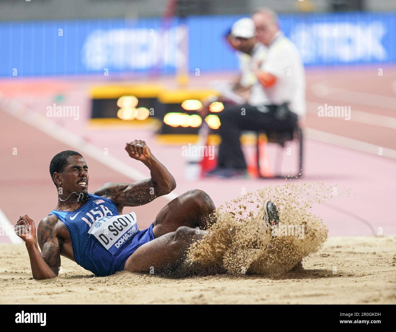 Donald Scott in the triple jump at the Doha 2019 World Athletics ...