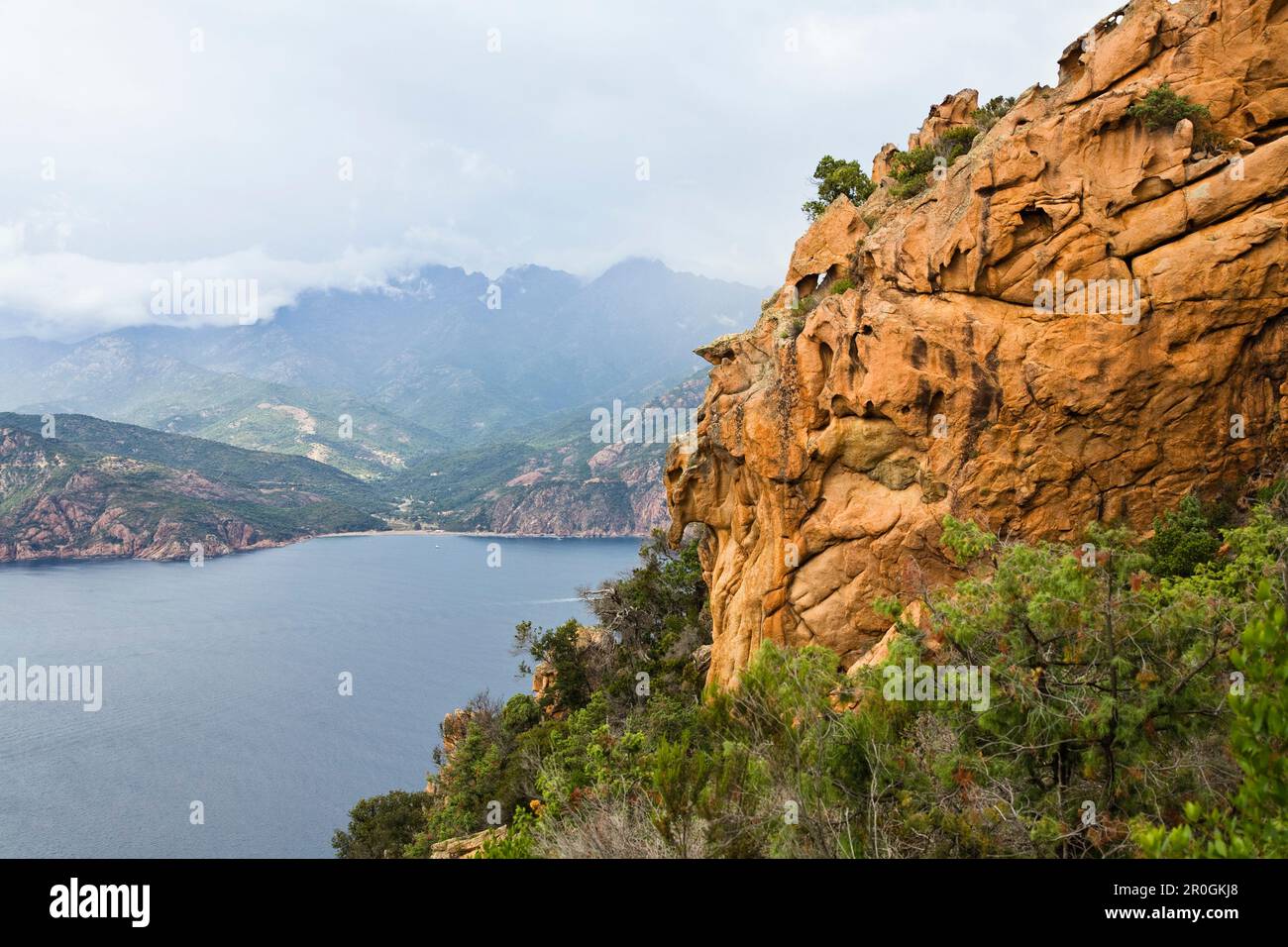 red rocks of Piana at Gulf of Porto, Calanche, Corsica, France, Europe ...