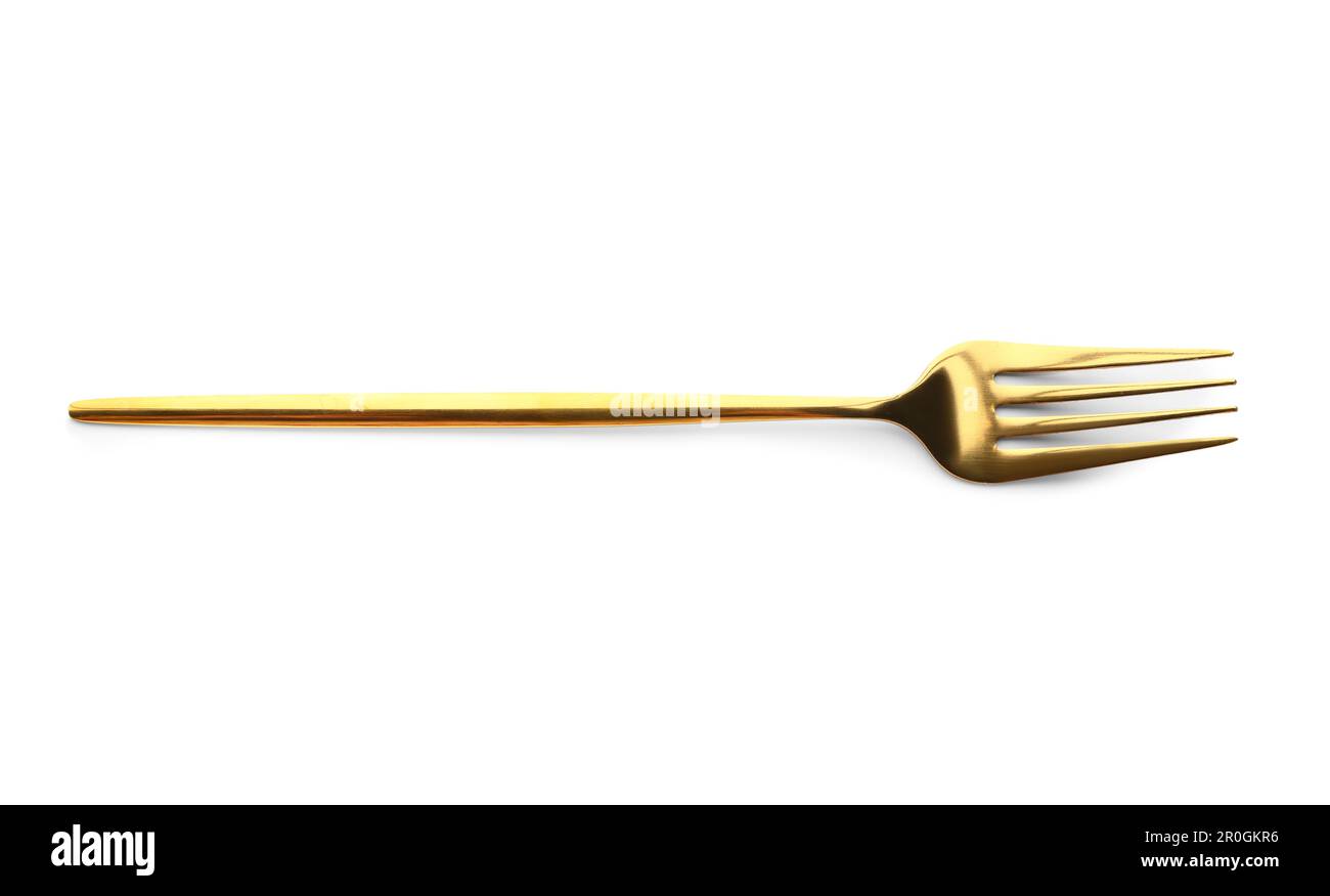 Stainless steel fork isolated on white background Stock Photo - Alamy