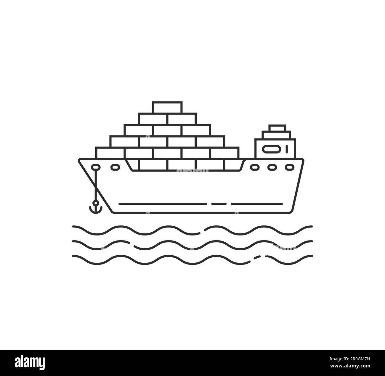 Anchored cargo ship Cut Out Stock Images & Pictures - Alamy