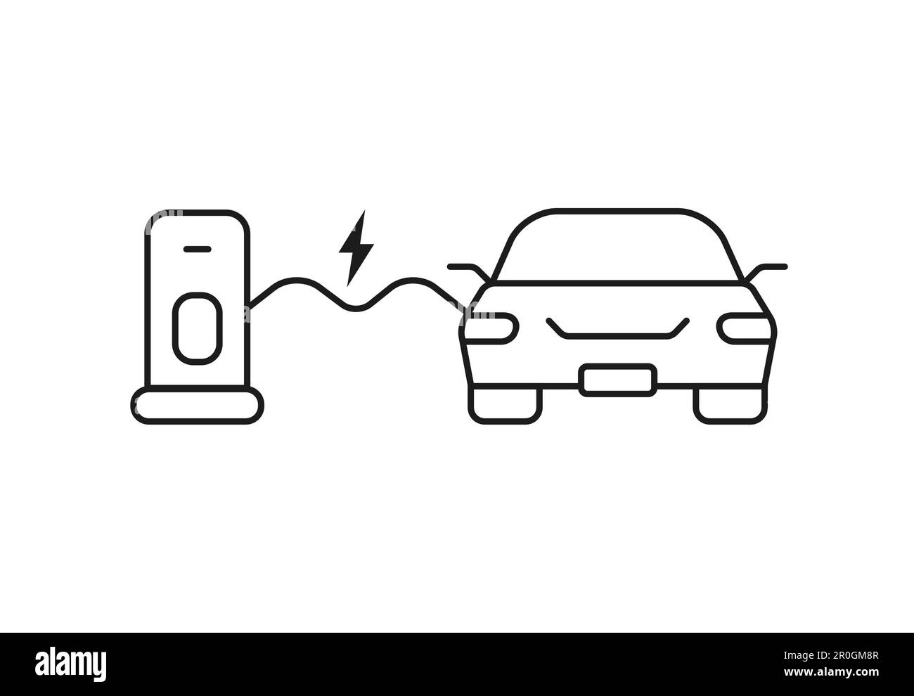 front view linear car with charger Stock Vector Image & Art - Alamy