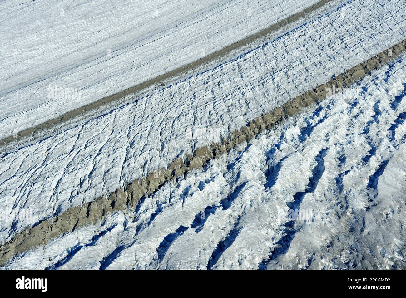 Crevasses at glacier Grosser Aletschgletscher, Grosser Aletschgletscher ...