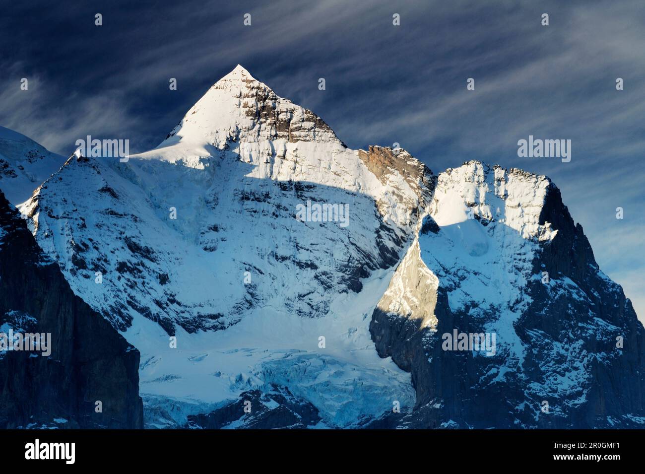 Snow covered Wetterhorn, UNESCO World Heritage Site Swiss Alps Jungfrau ...