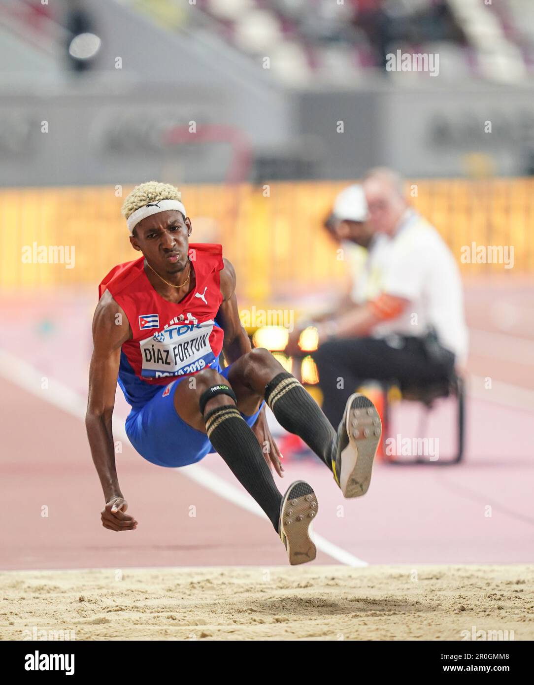 Jordan Alejandro Díaz Fortun in the triple jump at the Doha 2019 World ...