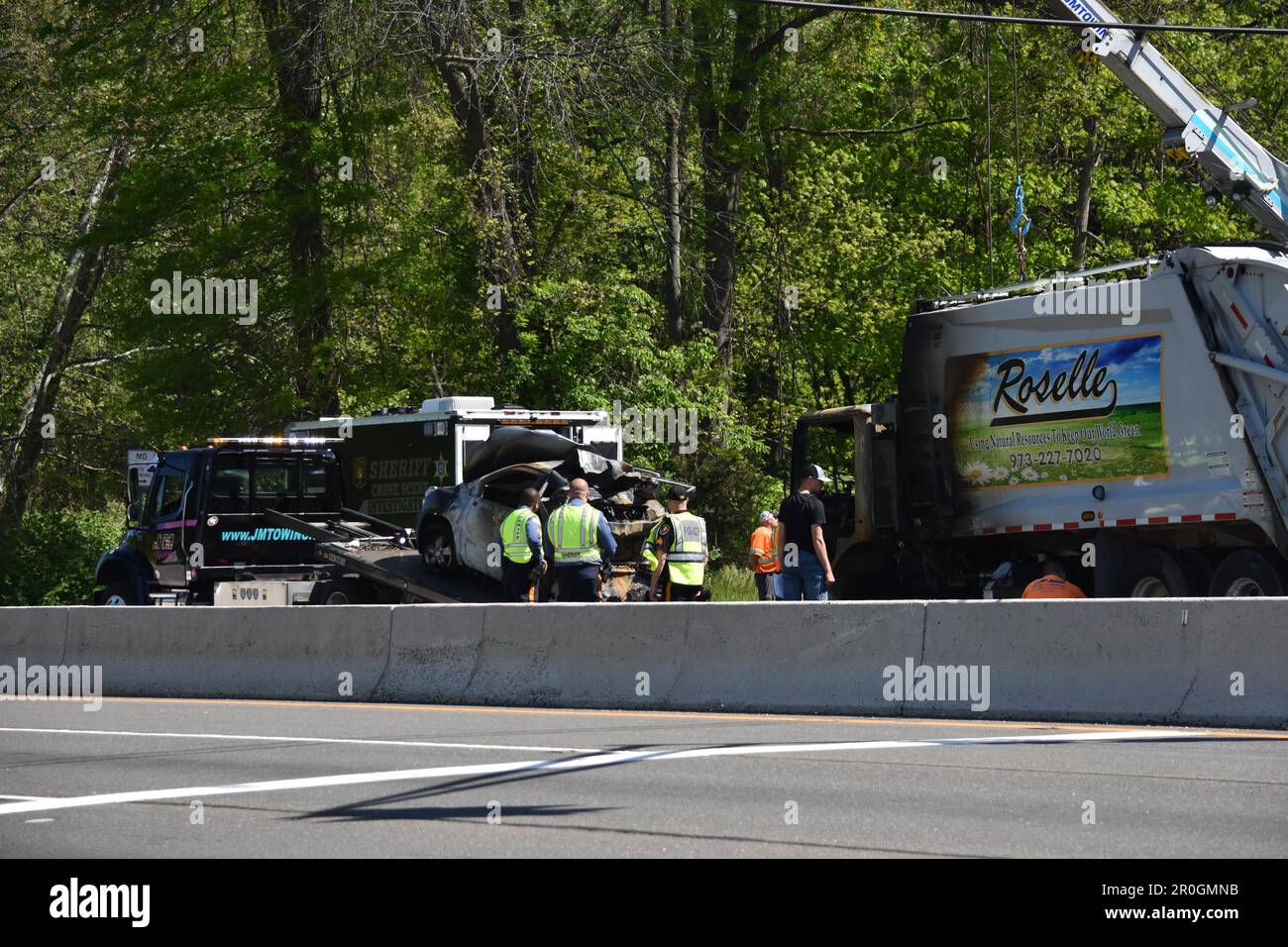 Crime Scene Investigation unit at the fatal crash site. A fatal crash ...