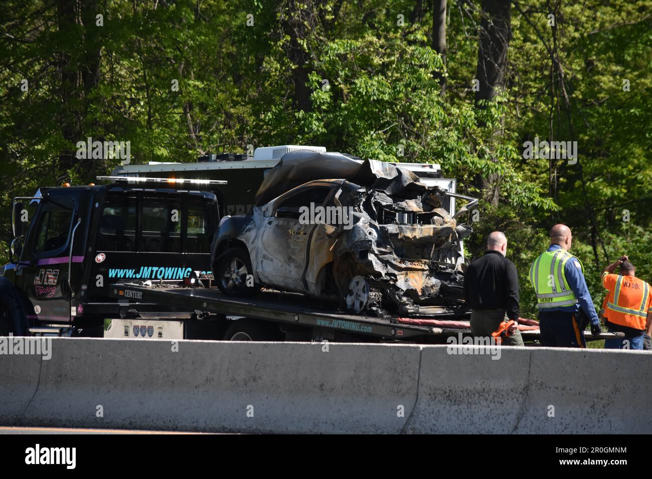 Crime Scene Investigation unit at the fatal crash site. A fatal crash ...