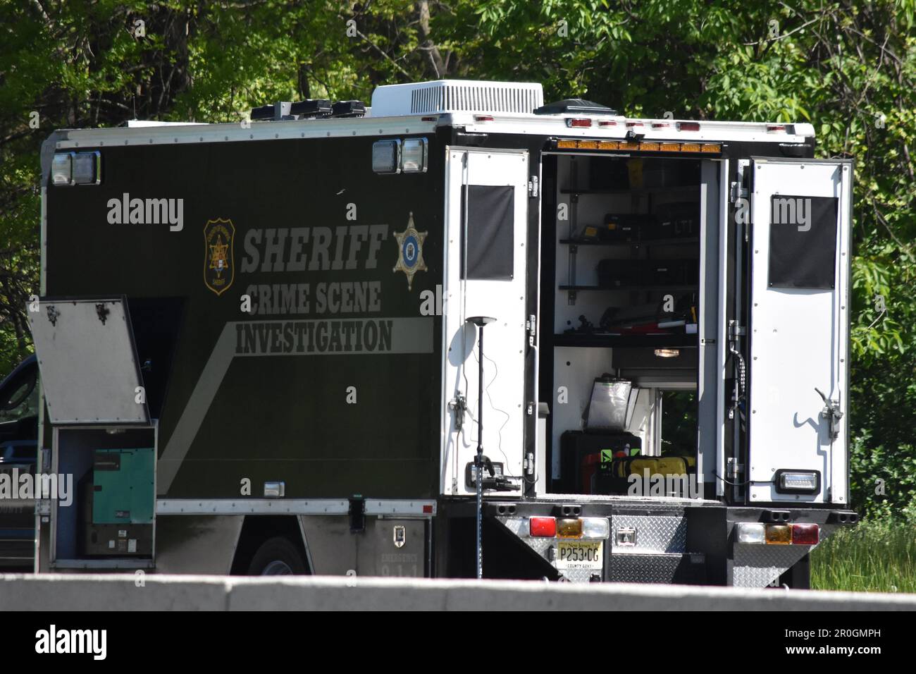 Crime Scene Investigation unit at the fatal crash site. A fatal crash ...