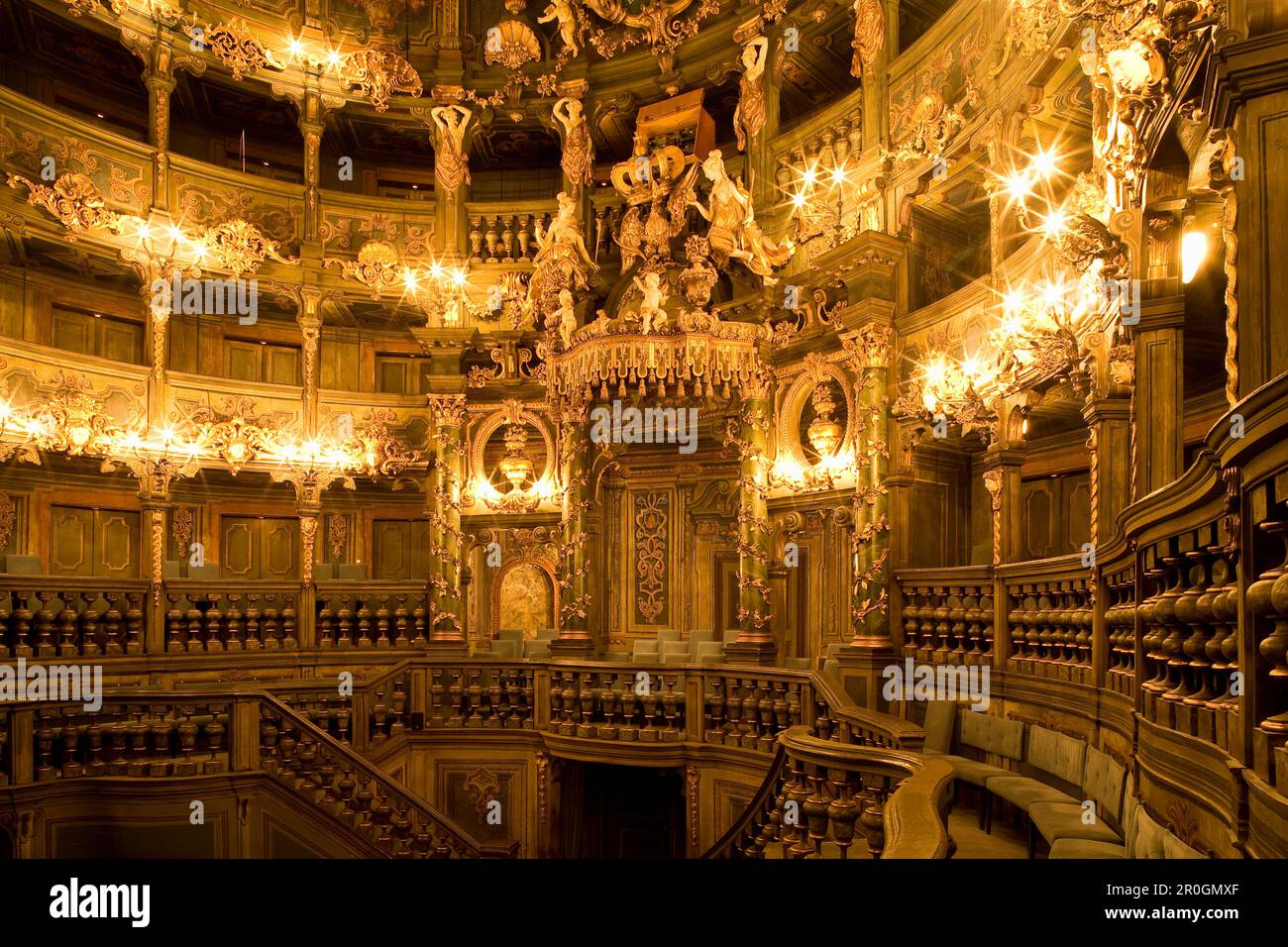 Interior view of Margrave's Opera House, a Baroque opera house ...