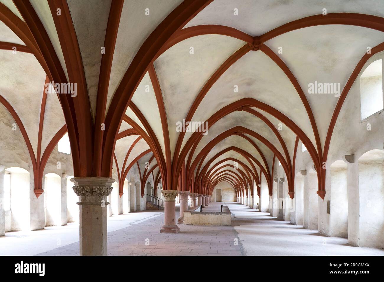 Dormitory in Eberbach abbey, a medieval monastery in Eltville am Rhein ...