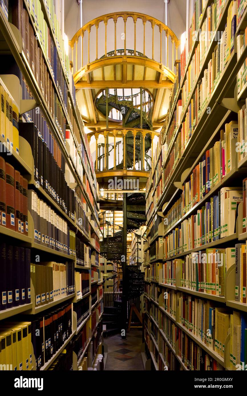 Interior view of the library at Maria Laach abbey, Eifel, Rhineland ...