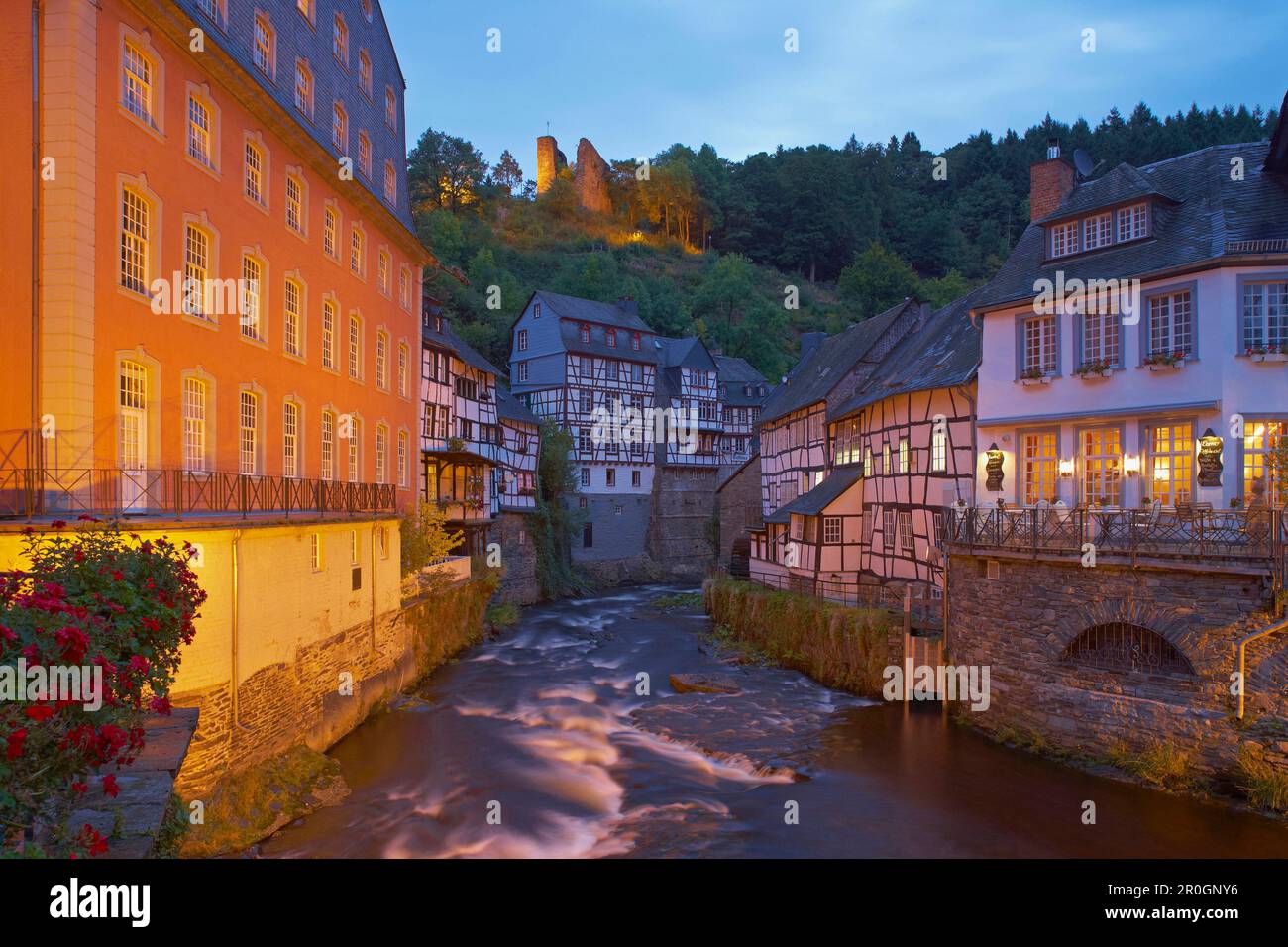 Monschau, Rotes Haus, Half-timbered house, Rur, Haller, Eifel, North ...