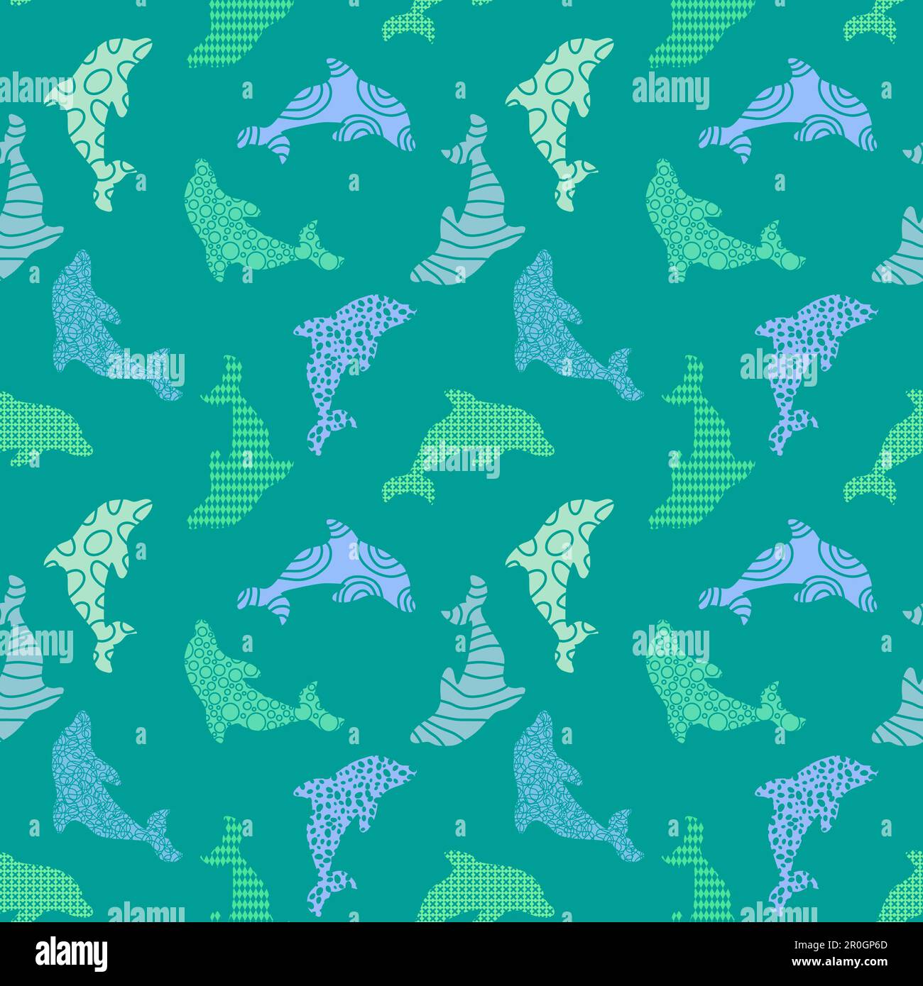 Summer animals seamless dolphins pattern for wrapping paper and kids ...
