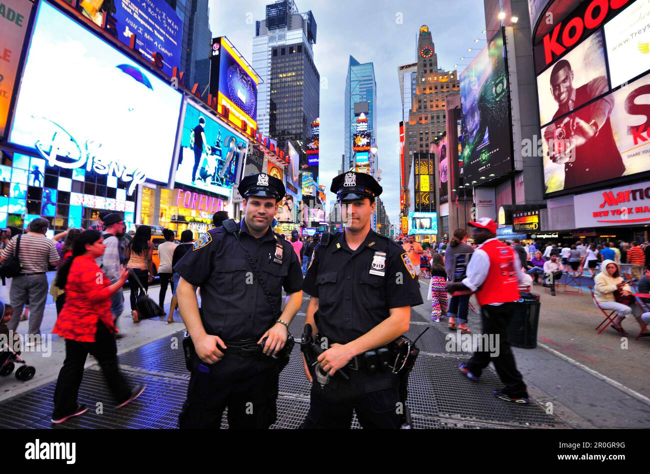 Two policemen, Times Square, Manhattan, New York City, USA Stock Photo ...
