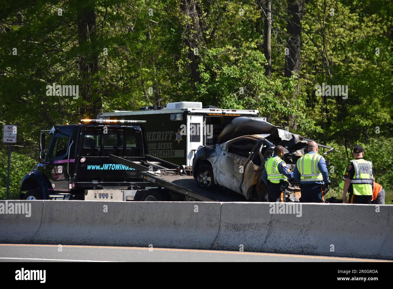 Crime Scene Investigation unit at the fatal crash site. A fatal crash ...