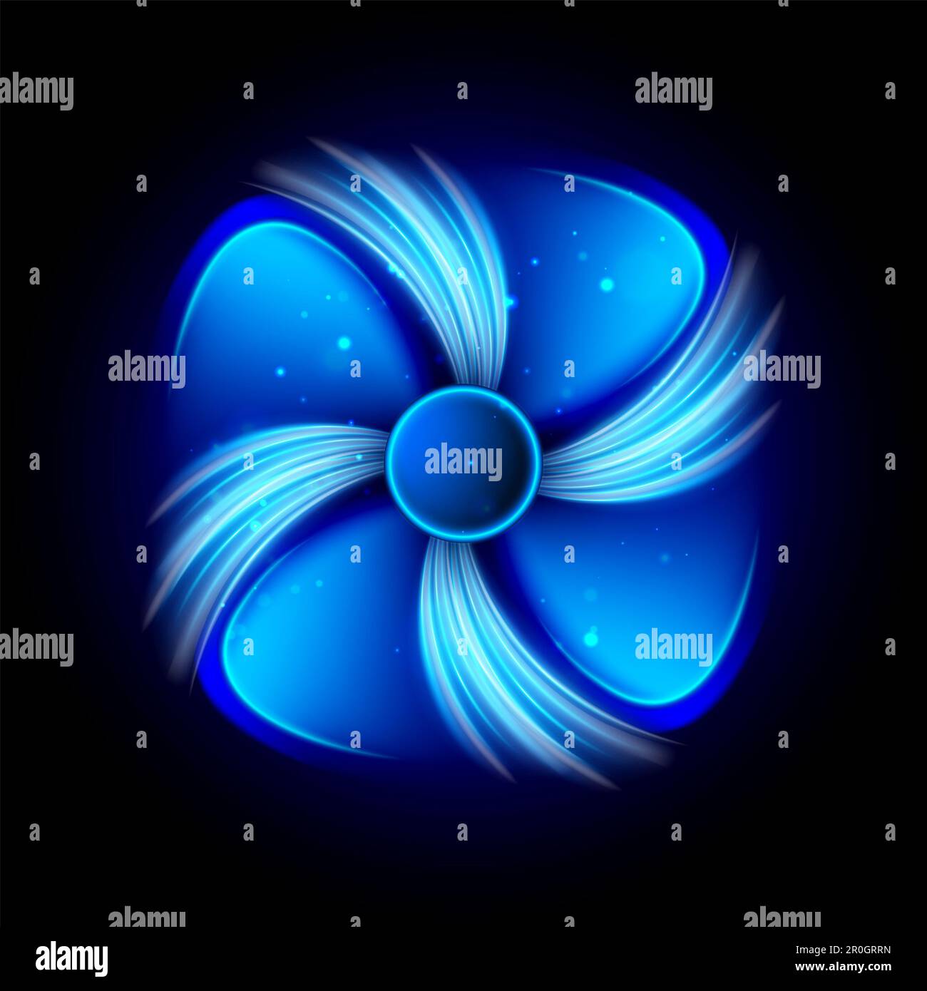 Fan icon with air or water currents. Propeller with air waves flow ...