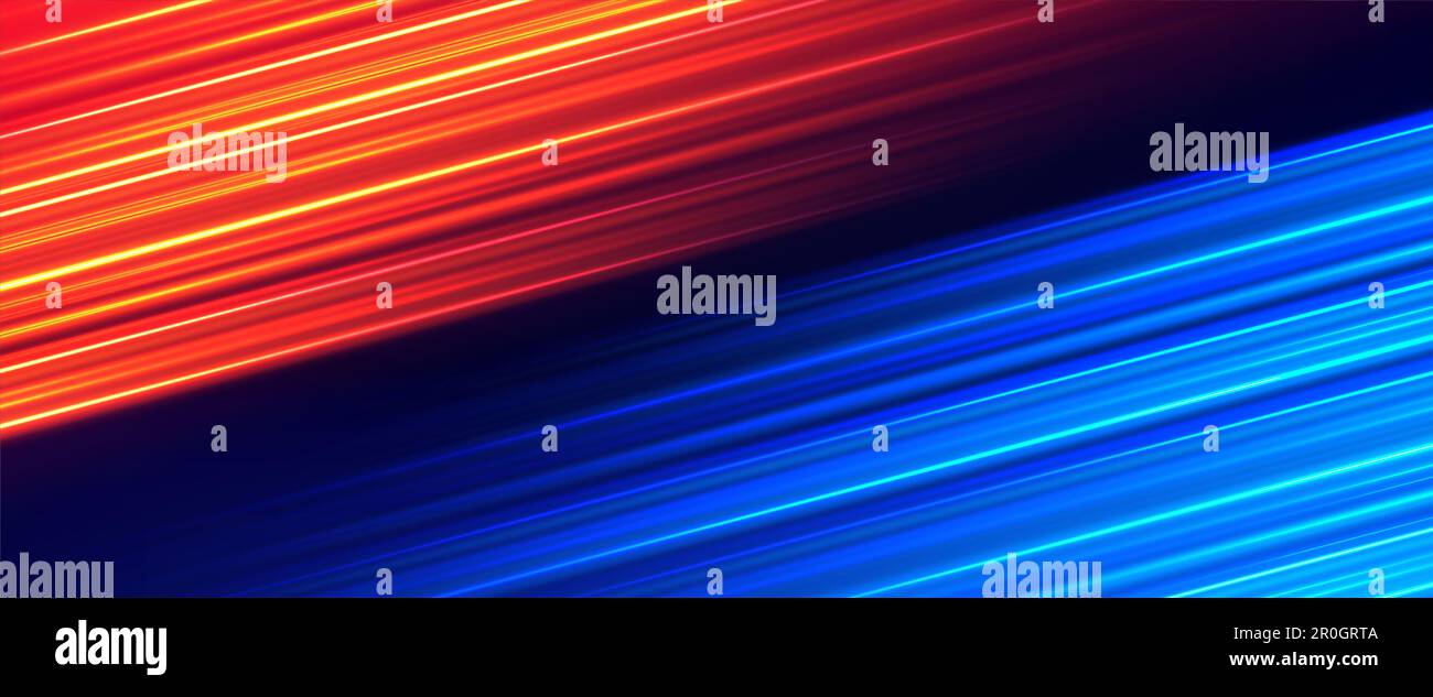 Red blue fast lines. Fast dynamic background. Speed Hot and cold. Light ...