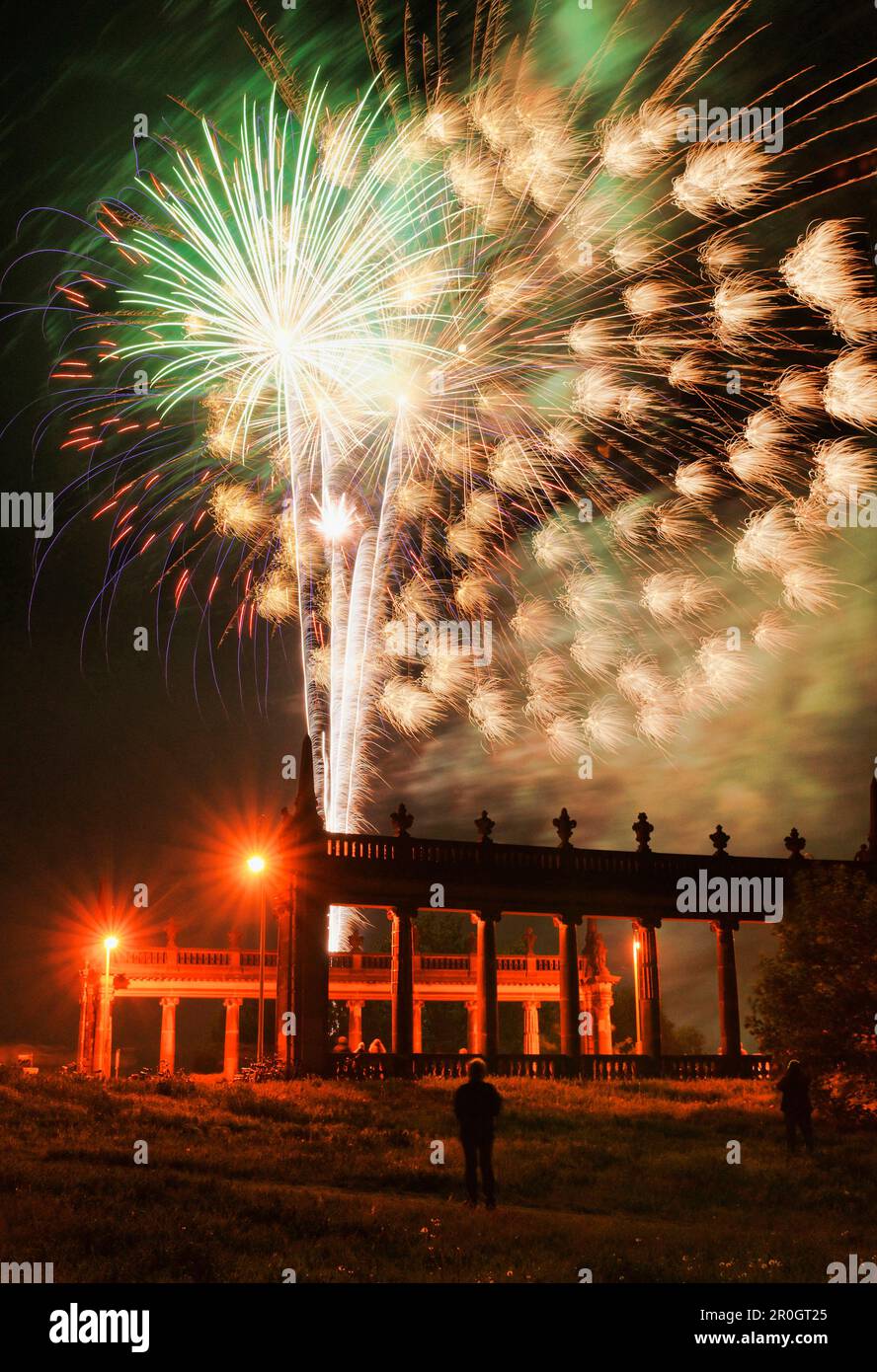 Colonnades at the Glienicke Bridge, Firework display at Agent Night ...