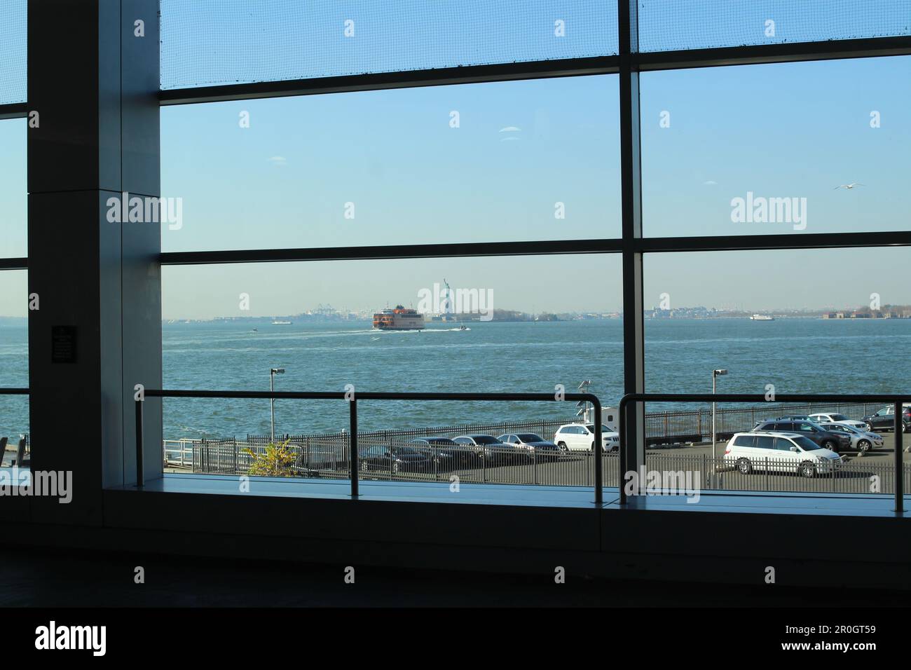 NEW YORK, USA - NOVEMBER 16, 2016 Staten Island Ferry loading ramp ...