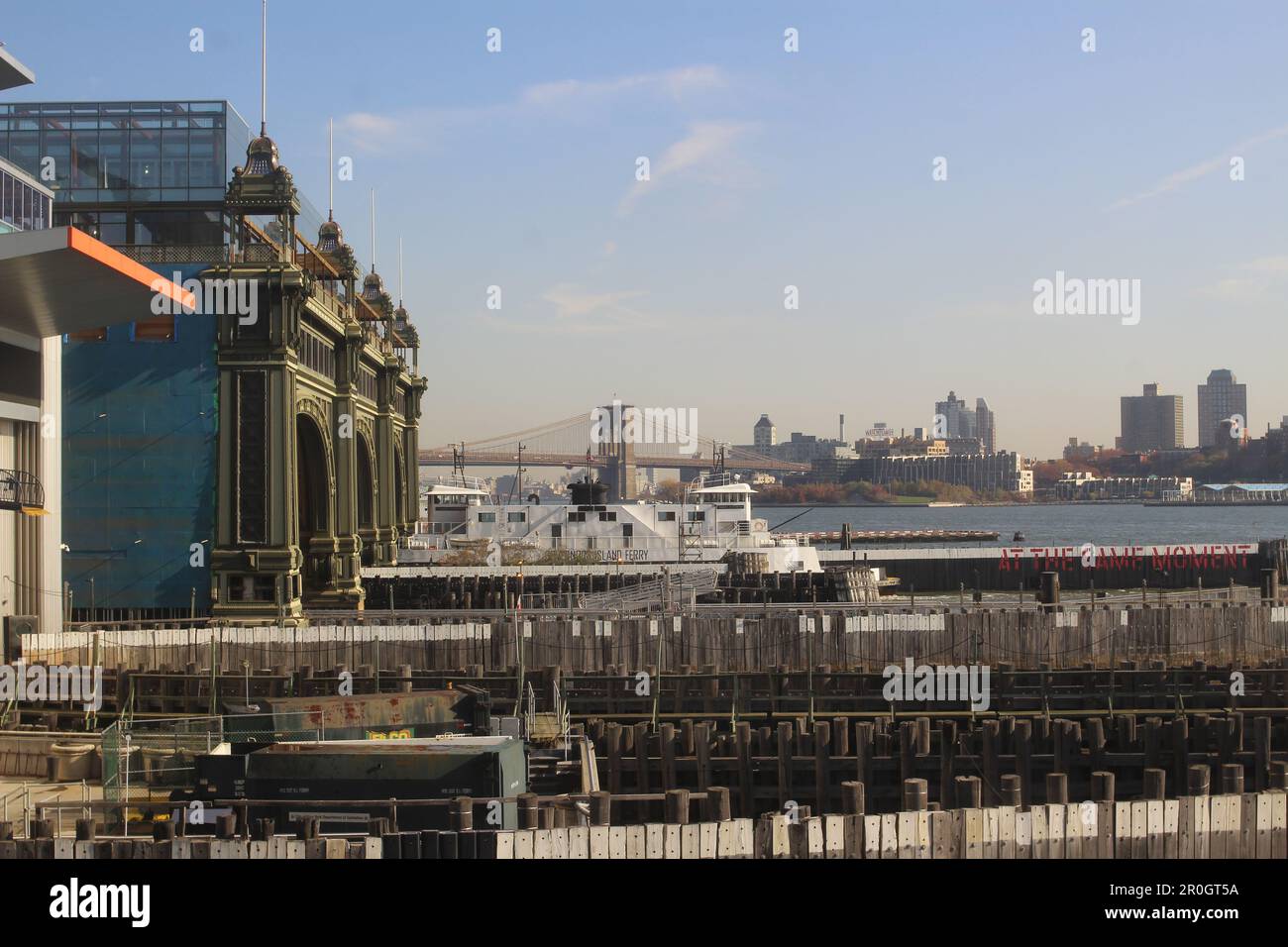 NEW YORK, USA - NOVEMBER 16, 2016 Staten Island Ferry loading ramp ...