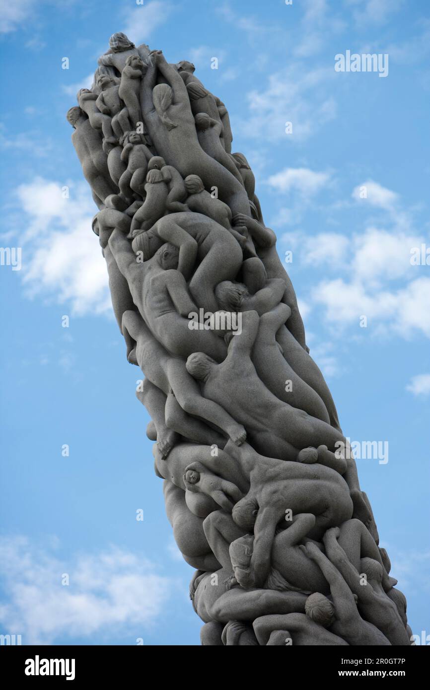 Monolith of Life by artist Gustav Vigeland in Vigeland Park, Oslo, Oslo ...