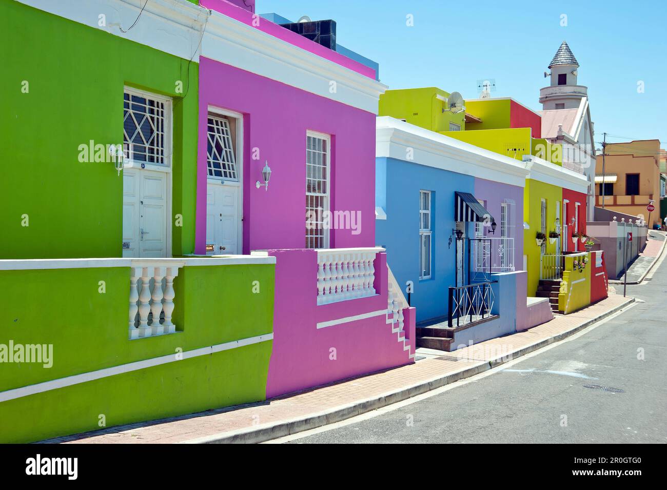 Colourful houses at Bo-Kaap district, Cape Town, South Africa Stock ...