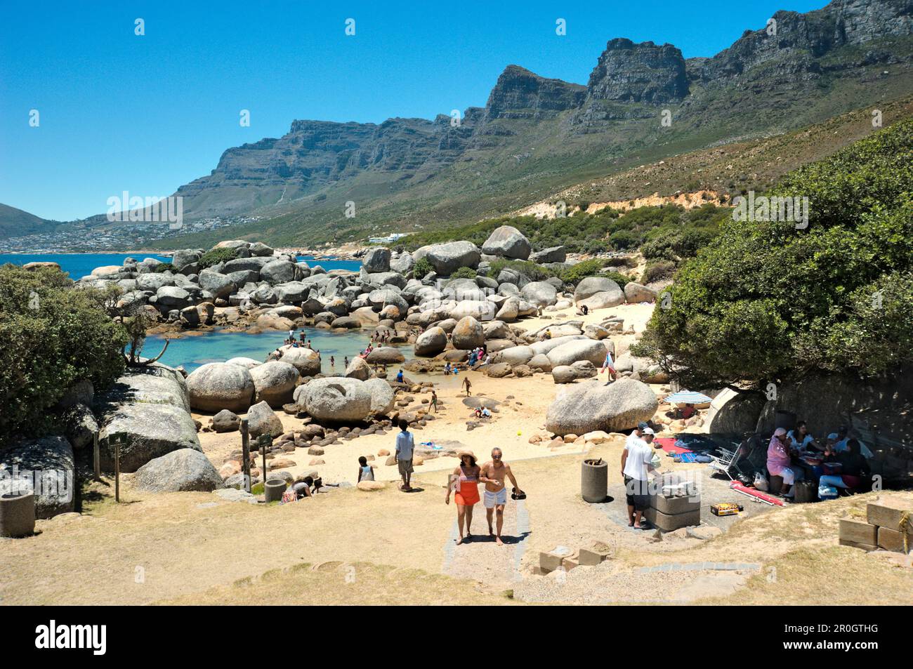 People on the beach, Oudekraal Bay, Cape Town, South Africa Stock Photo ...