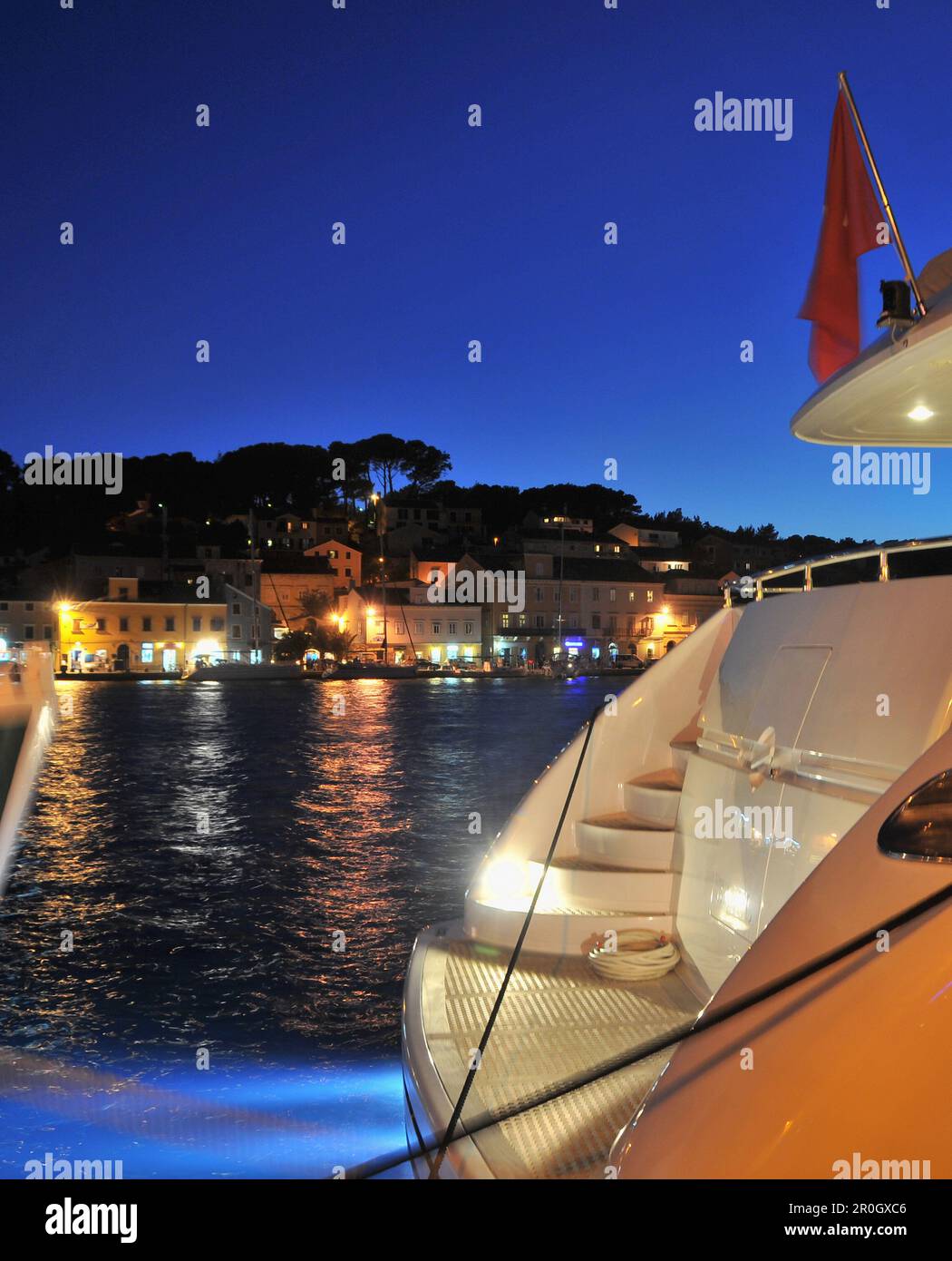 At the harbour of Mali Losinj, Losinj island, Kvarnen Gulf, Croatia ...