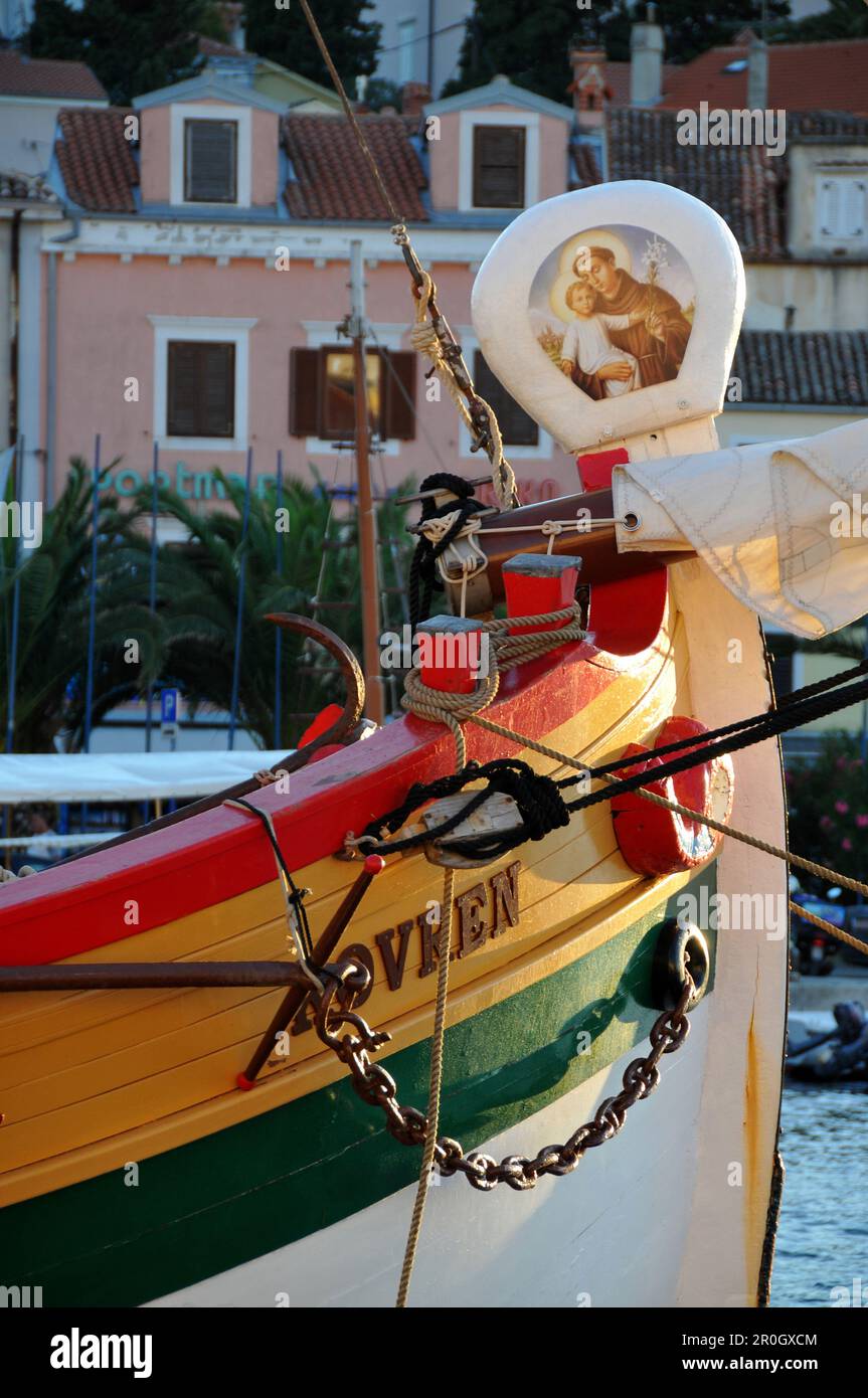 Ship in the harbour of Mali Losinj, Losinj island, Kvarnen Gulf ...