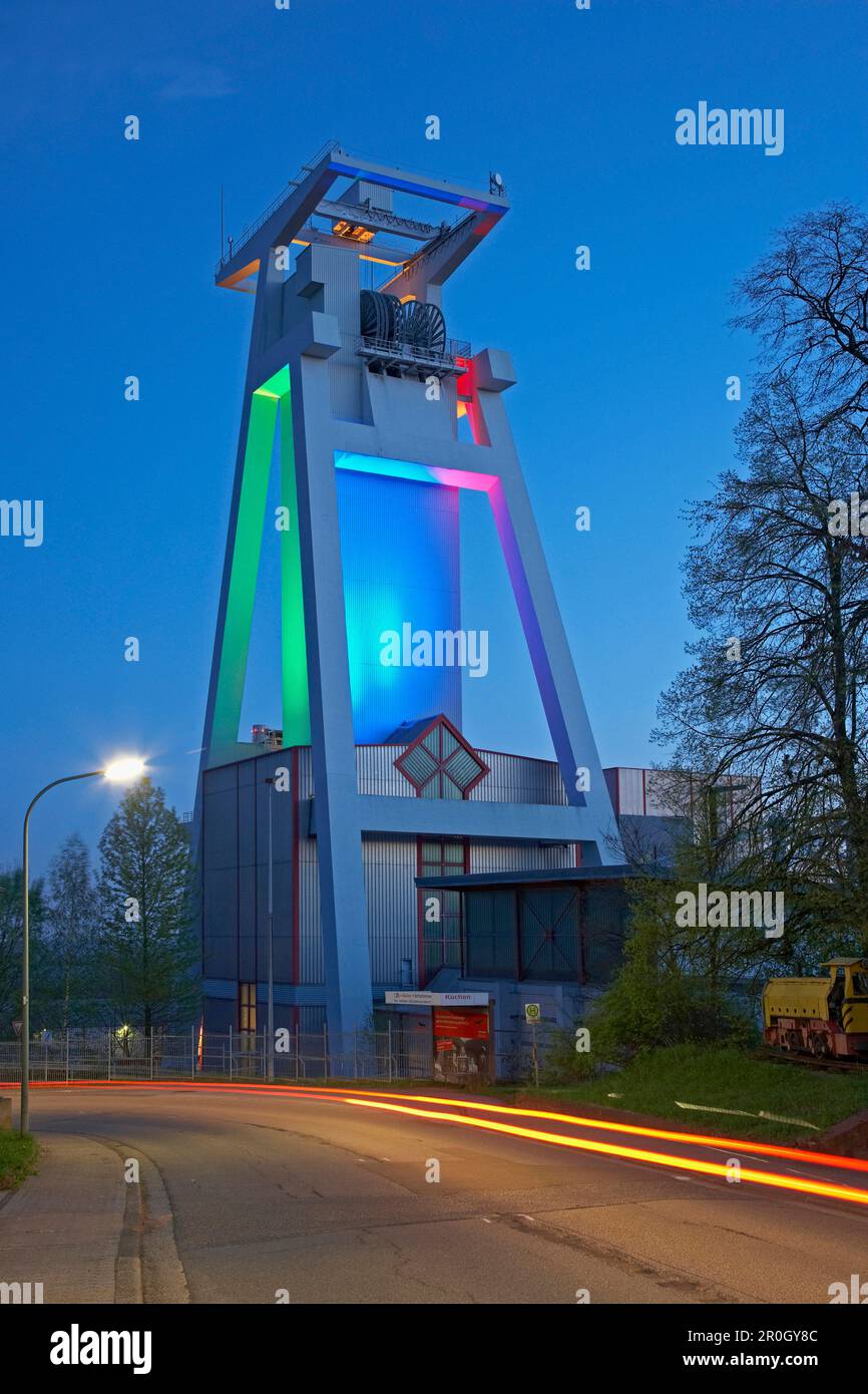 Light installation at the Shaft tower of former Goettelborn open cast ...