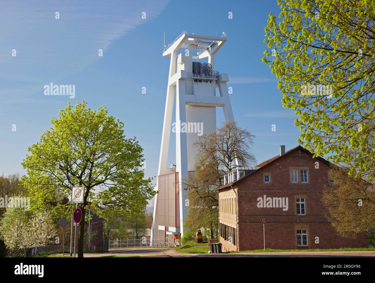 Shaft tower of the former Goettelborn open-pit mine, Europe's tallest ...