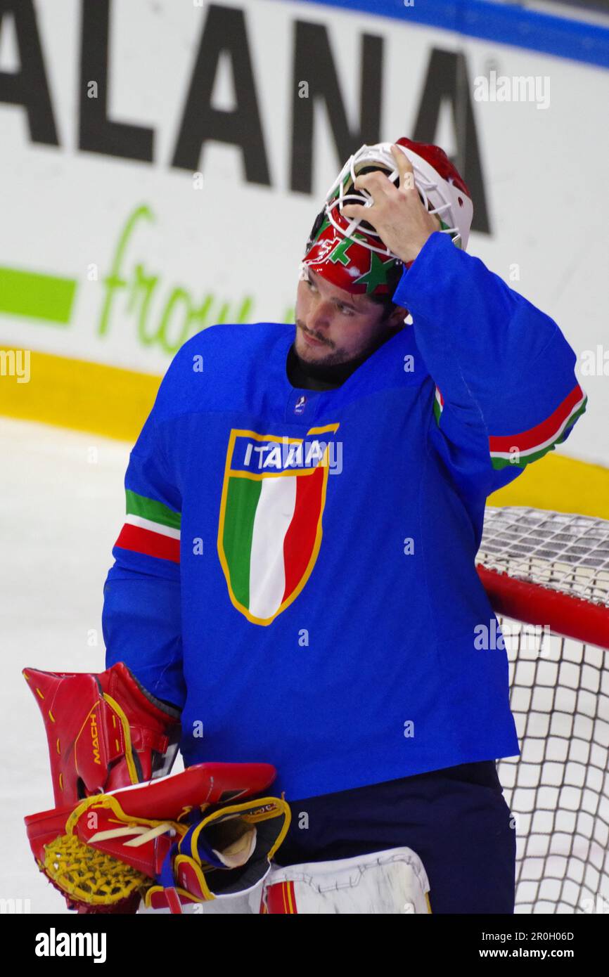 Nottingham, 5 May 2023. Justin Fazio playing in goal for Italy against ...