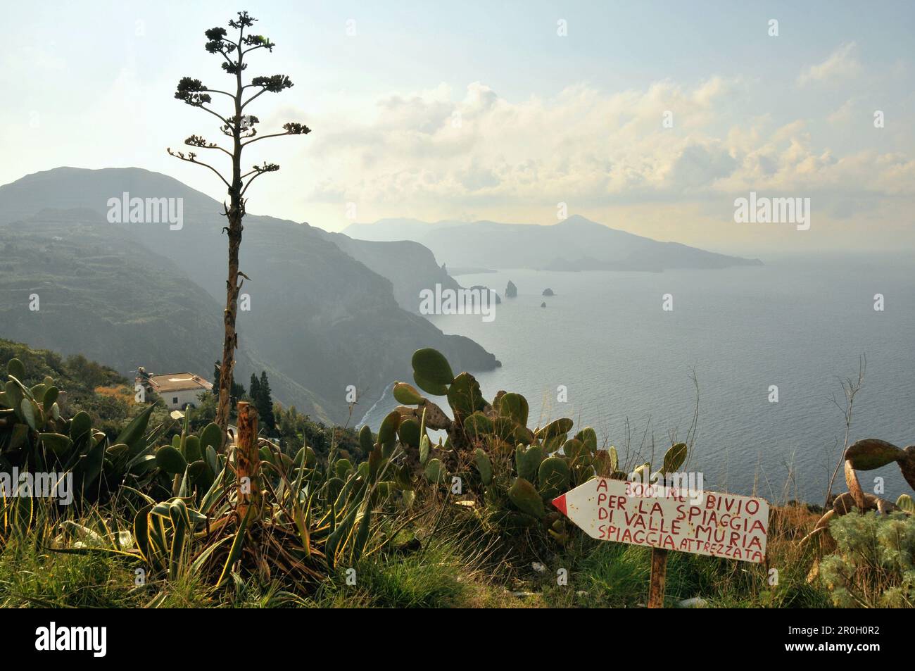 Westcoast of the Island of Lipari with Island of Vulkano, Aeolian ...