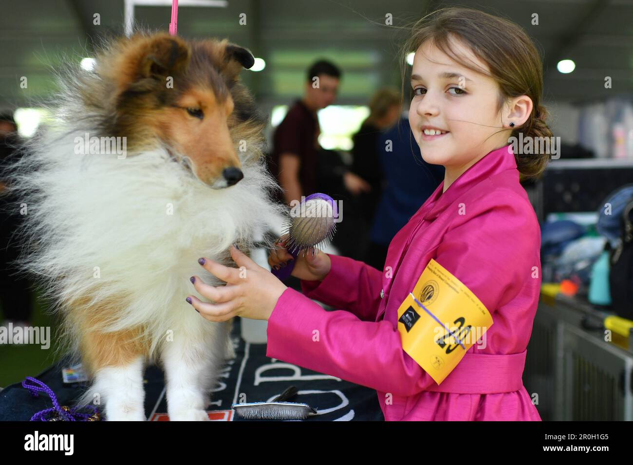 New York, USA. 08th May, 2023. Junior handler Demery Livingston, 10 ...