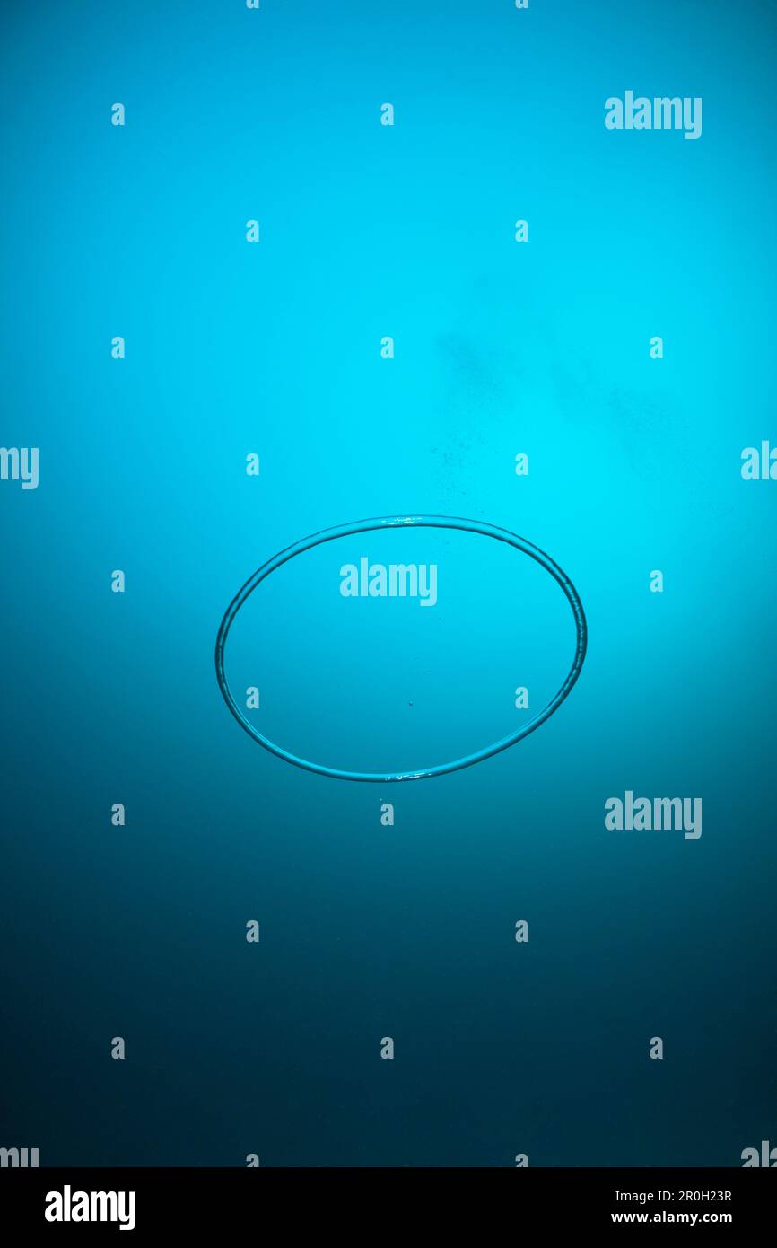 Underwater bubble ring made by Scuba Diver, Baa Atoll, Indian Ocean ...