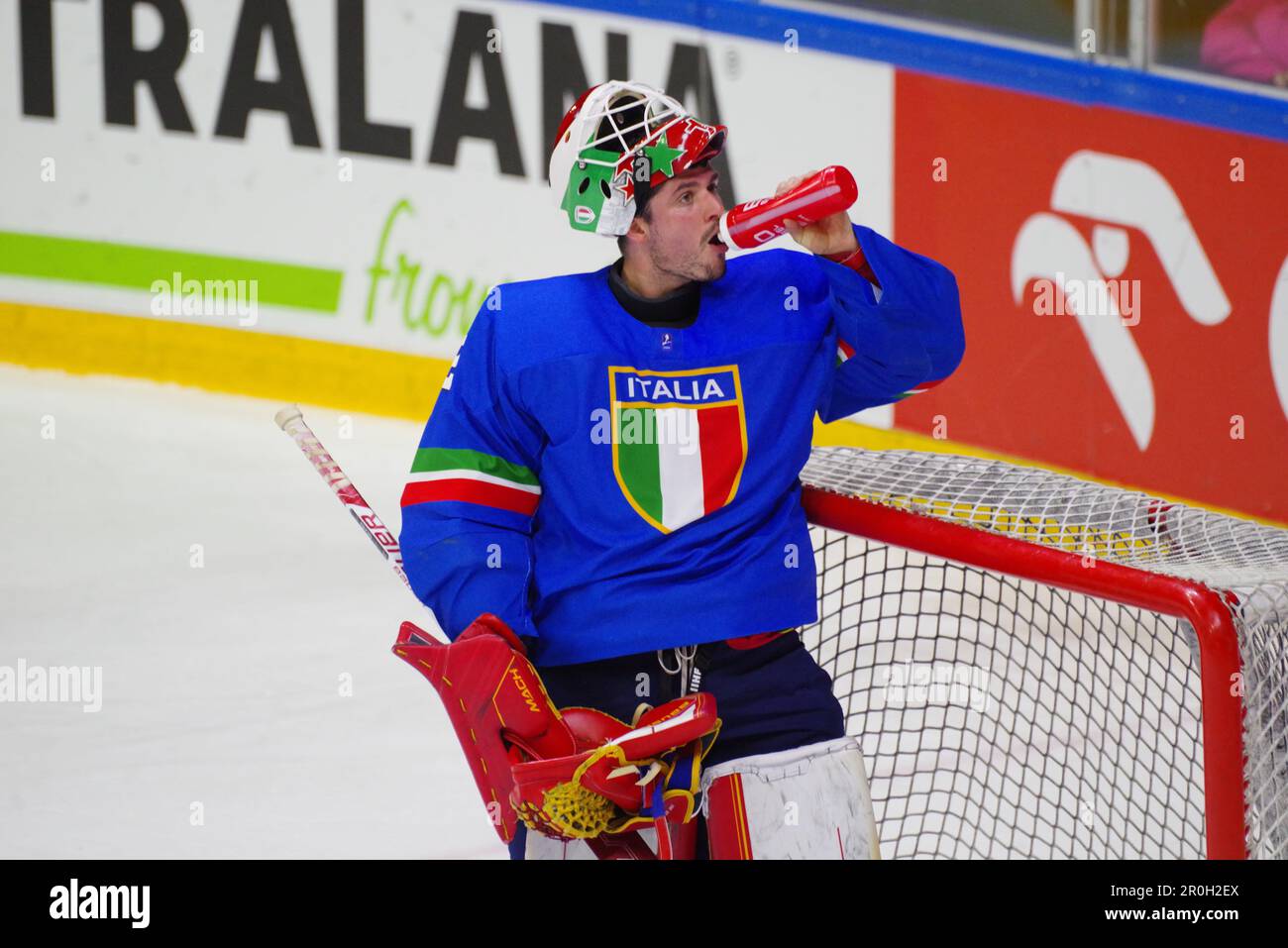 Nottingham, 5 May 2023. Justin Fazio playing in goal for Italy against ...