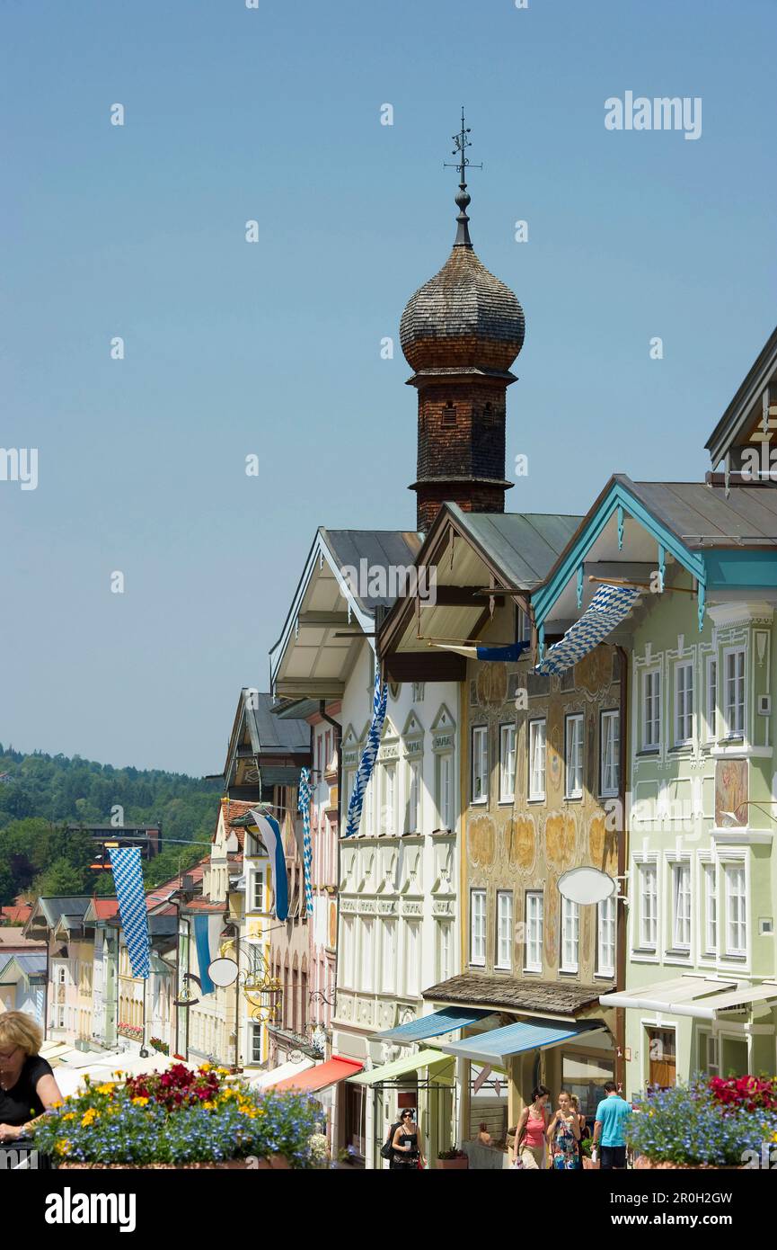 Historic town center, Marktstrasse, Bad Toelz, Bavaria, Germany Stock ...