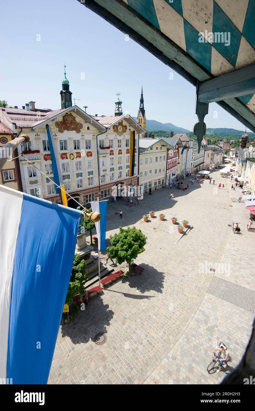 Historic town center, Marktstrasse, Bad Toelz, Bavaria, Germany Stock ...