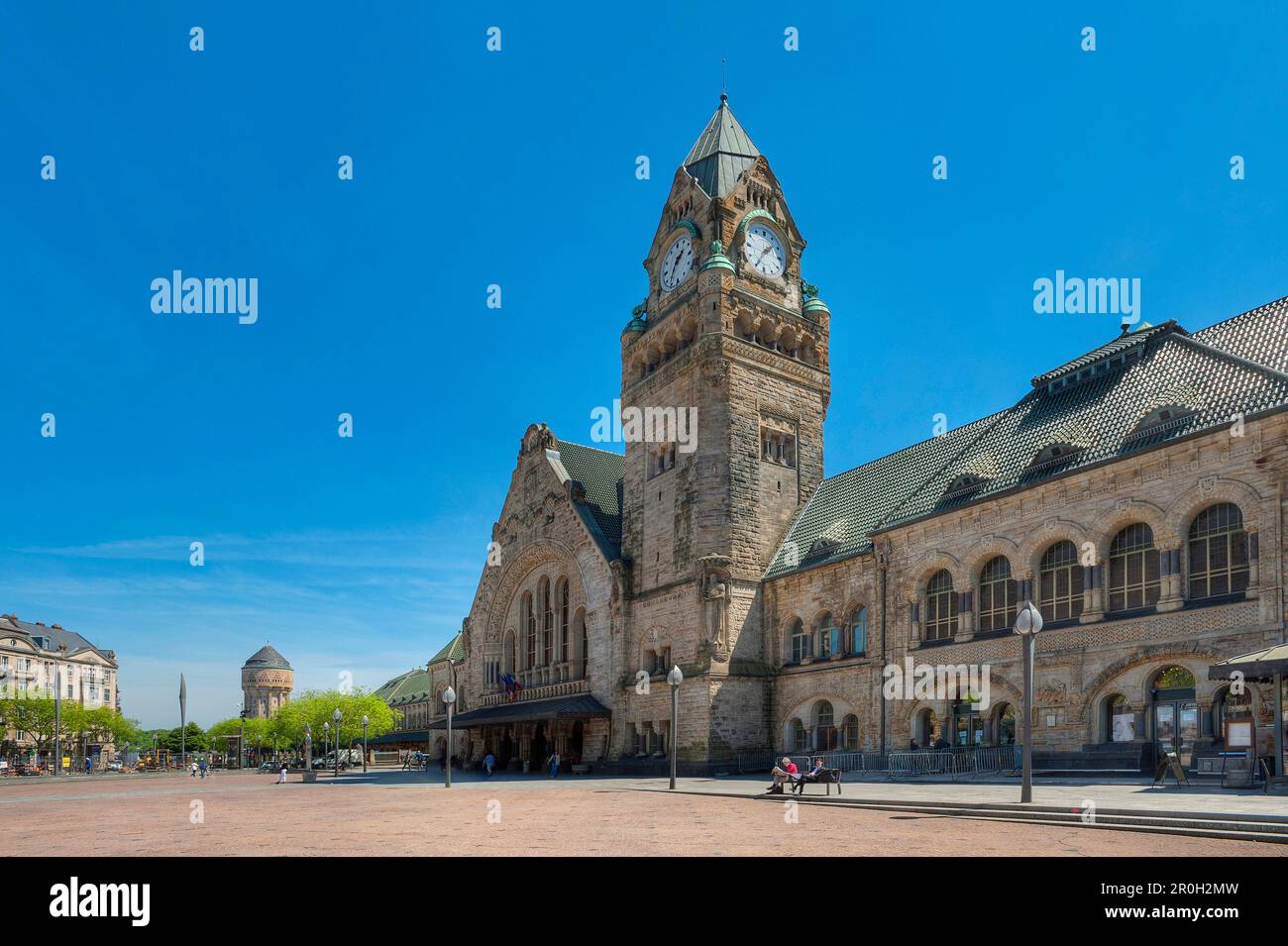 The wilhelminian building of the station, Metz, Lorraine, France ...
