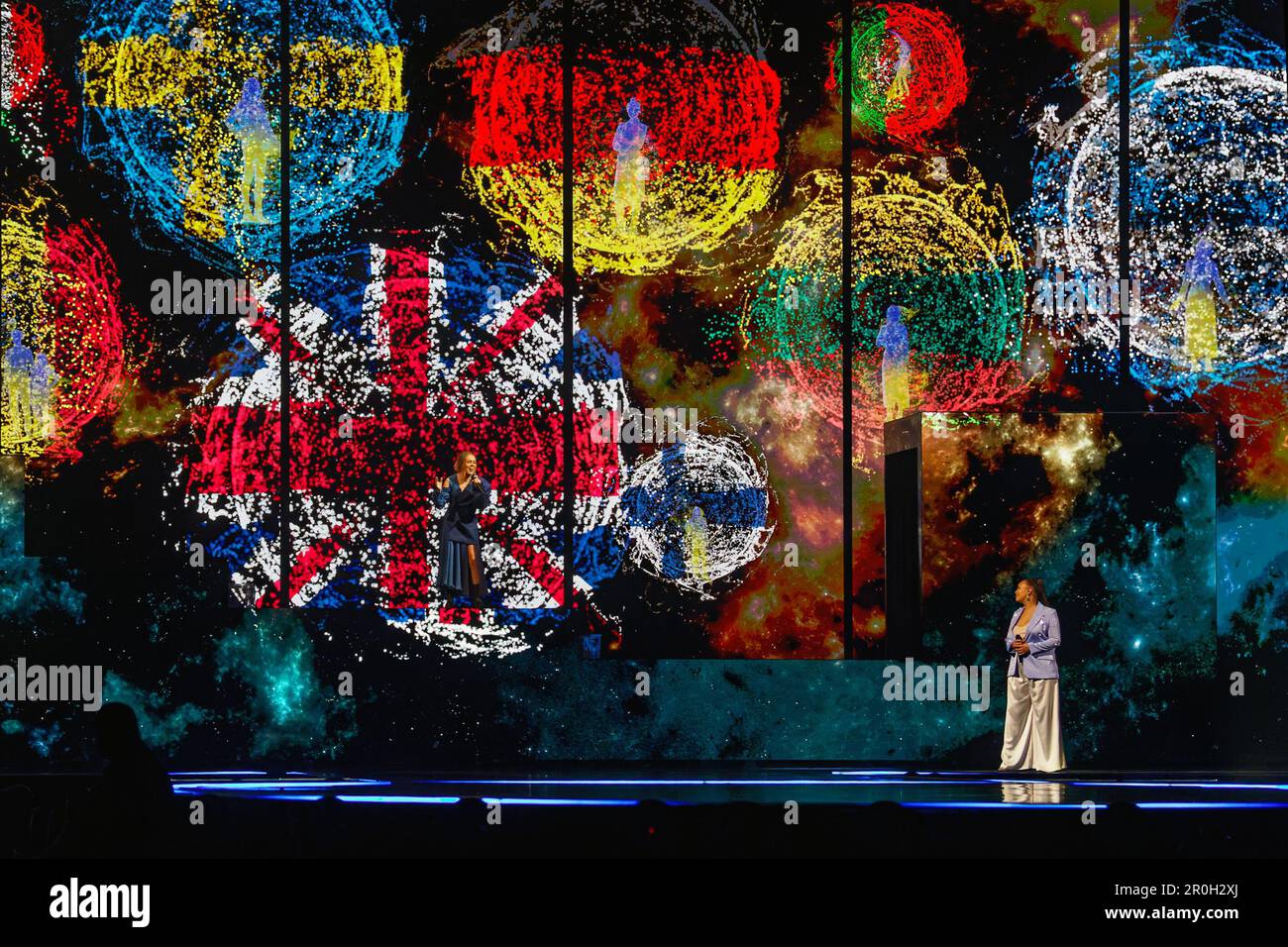 May 8, 2023: Ukrainian singer Alyosha and Rebecca Ferguson duet at the ...