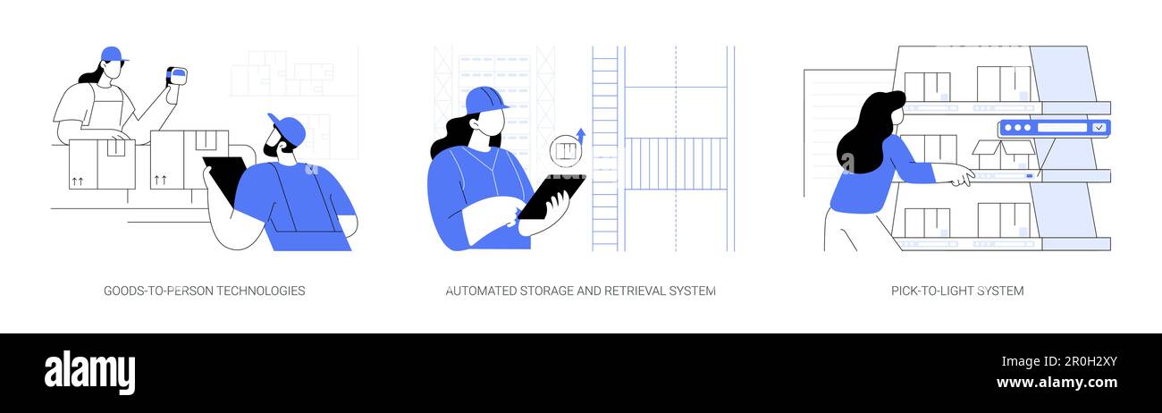 Smart warehouse abstract concept vector illustrations Stock Vector ...