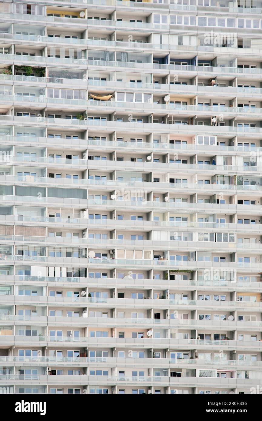 Balconies of a high rise building, huge residential area UNO-City ...