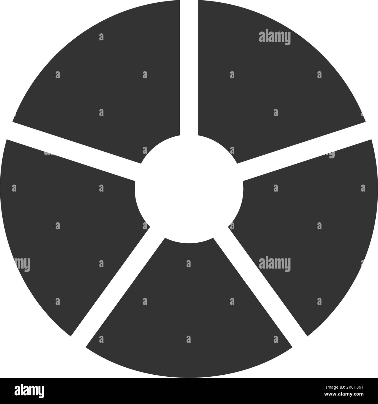 Donut Or Pie Chart Template Circle Shape Divided On 5 Equal Parts Wheel Diagrams With Eight