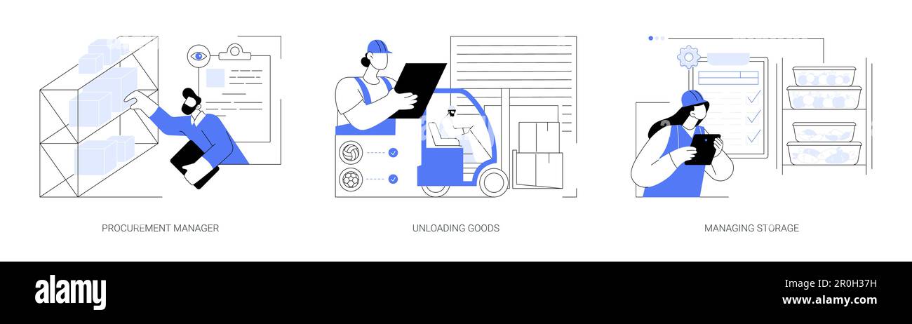 Supermarket storage warehouse abstract concept vector illustrations ...