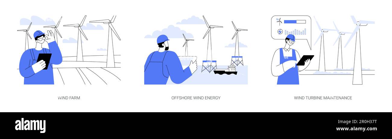 Wind energy abstract concept vector illustrations Stock Vector Image ...