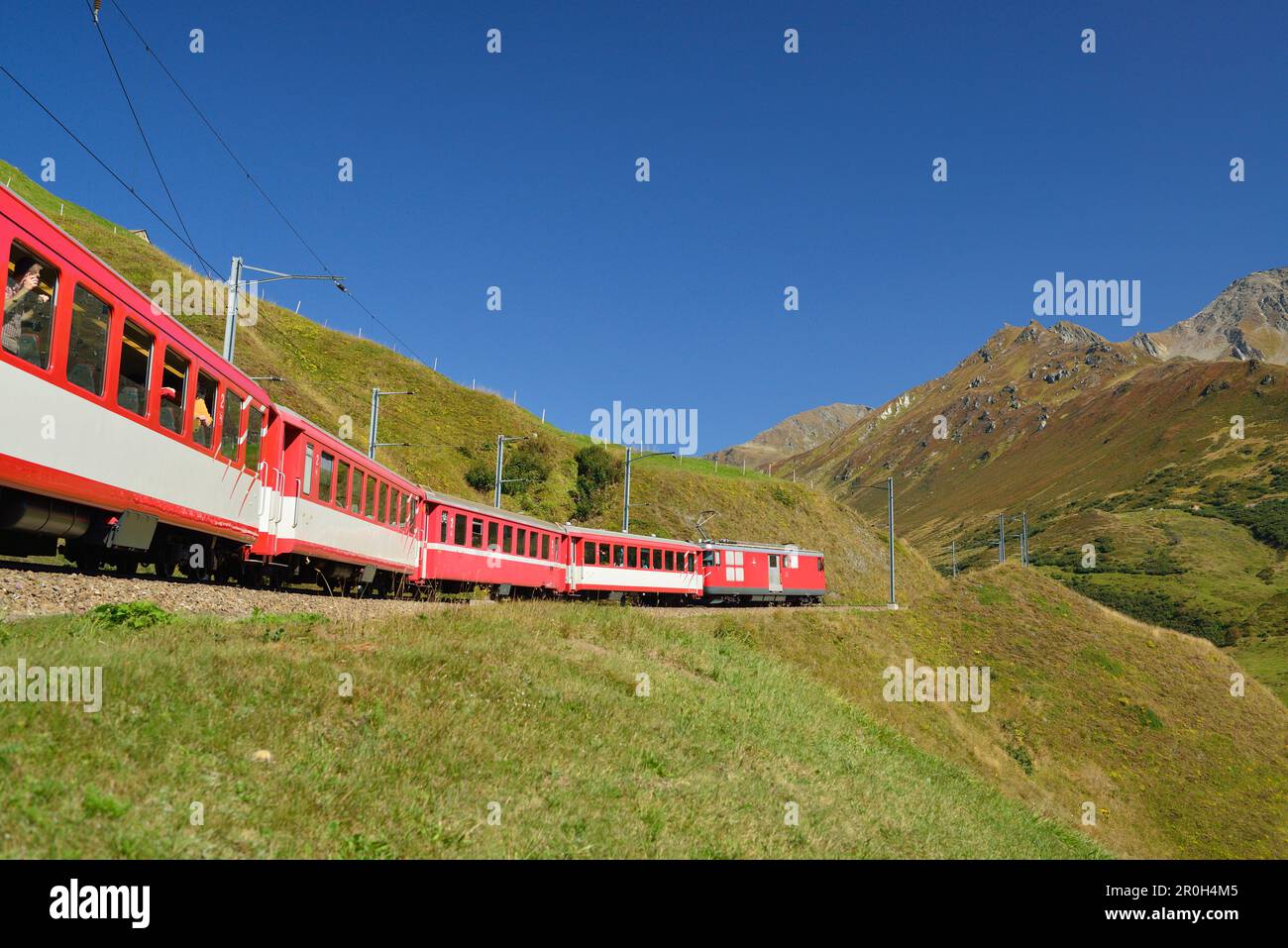 Matterhorn Gotthard railway, Oberalp Pass, Andermatt, Uri, UNESCO World ...