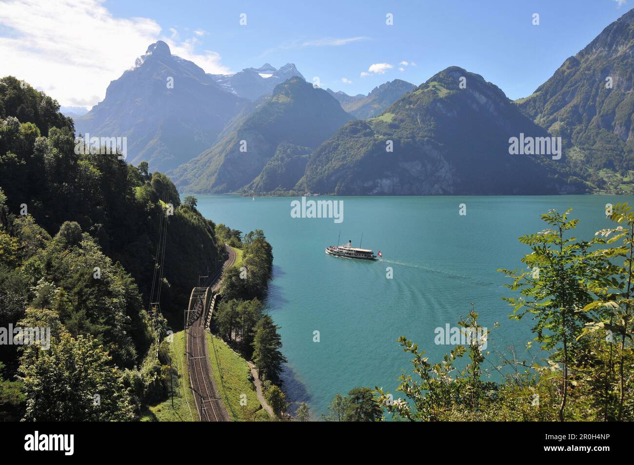 Steamboat on lake Urnersee, canton Uri, Centralswitzerland, Switzerland ...