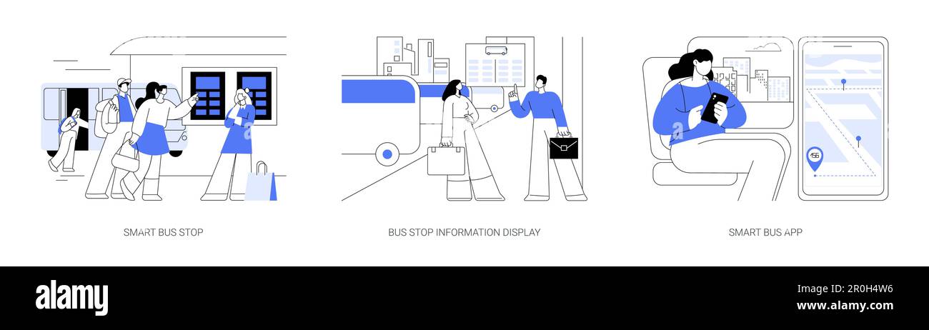 Smart city public transportation abstract concept vector illustrations ...