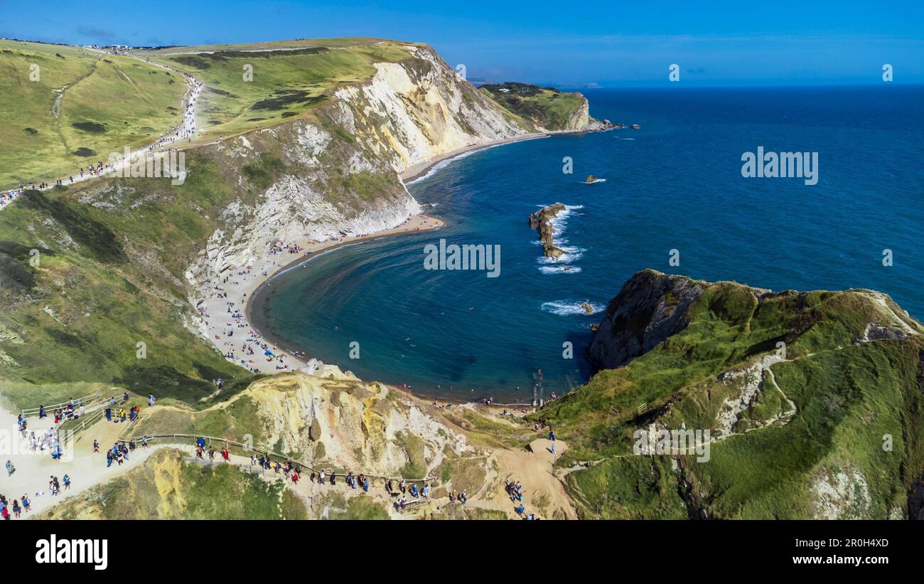 Aerial view of Handfast Point on the Isle of Purbeck in Dorset ...