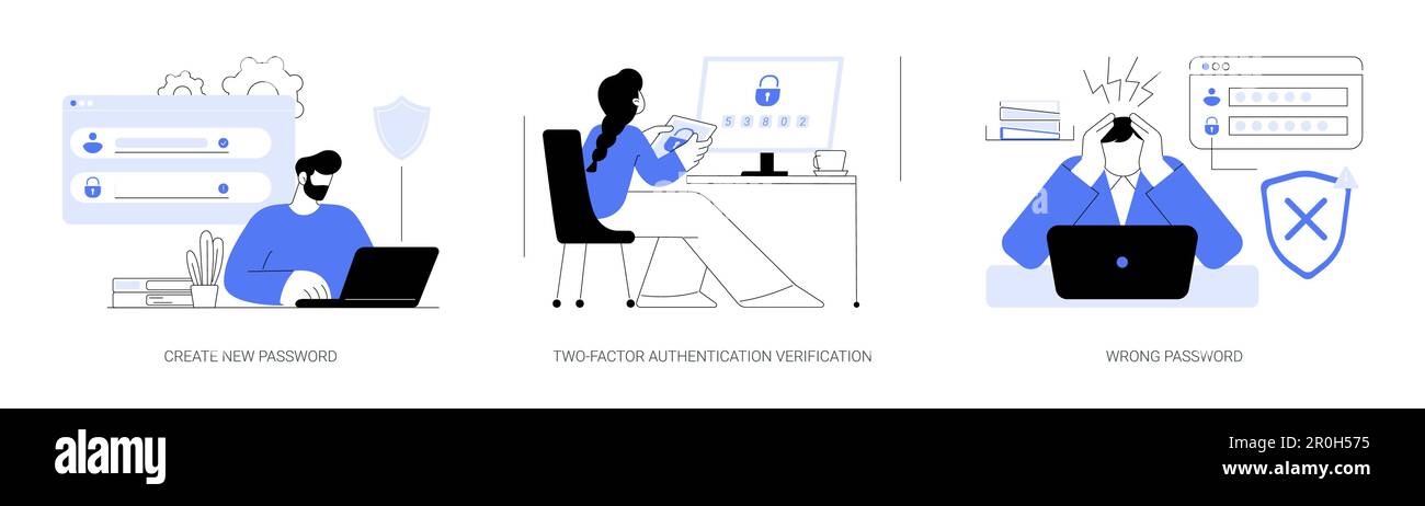 Password Management Abstract Concept Vector Illustrations Stock Vector